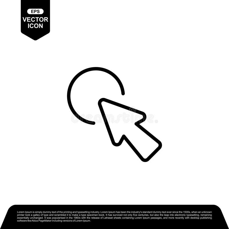 Mouse Cursor Line Icon Design, Pointer Mark Vector Illustration. Stock ...