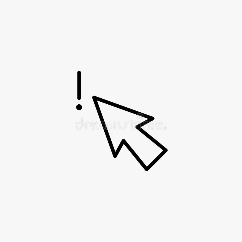 Mouse Cursor Line Icon Design. Pointer Mark Vector Illustration. Stock ...