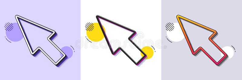 Mouse Cursor Line Icon. Pointer Sign. Halftone Dotted Pattern. Vector ...