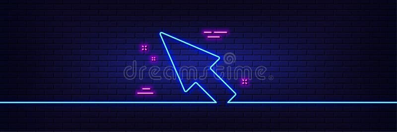 Mouse Cursor Line Icon. Pointer Sign. Neon Light Glow Effect. Vector ... Mouse Cursor Line Icon. Pointer Sign. Neon Light Glow Effect. Vector ...