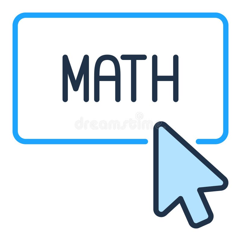 Mouse Cursor on Math Button Vector Concept Colored Icon or Symbol Stock ...