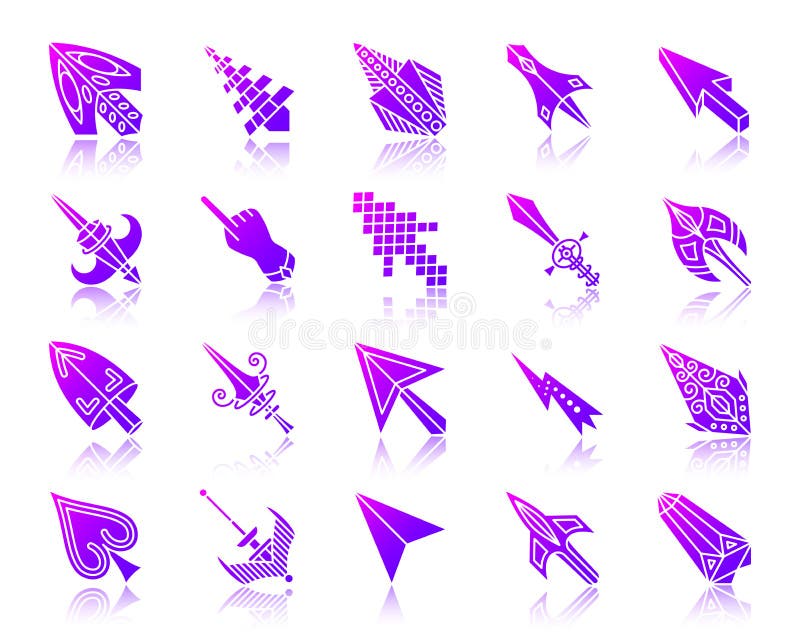 Mouse Cursor Simple Gradient Icons Vector Set Stock Vector ...