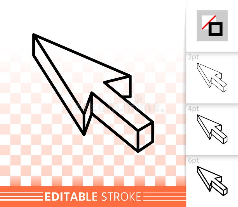 Mouse Cursor Simple Black Line Vector Icon Stock Vector Illustration Of Interface Pointer