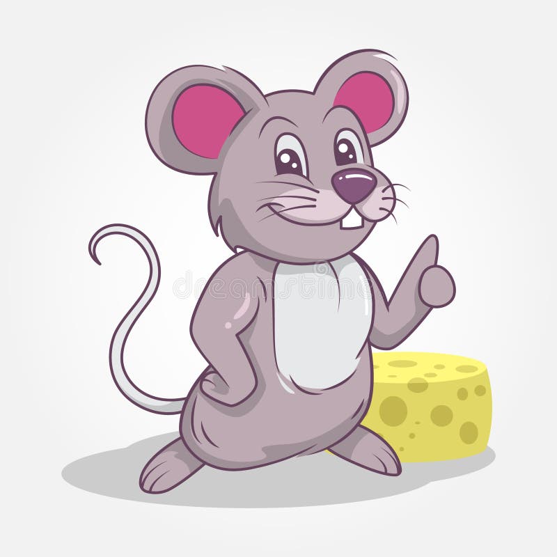 Mouse Cute Mascot Illustration Hand Drawn Style Stock Vector ...
