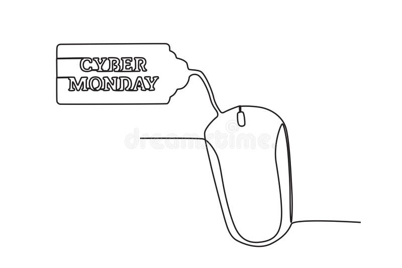 A Mouse with a Cyber Monday Tag Stock Vector - Illustration of ...