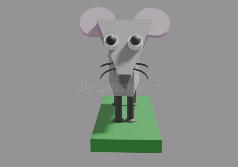 Mouse 3d rendering model stock illustration. Illustration of funny ...