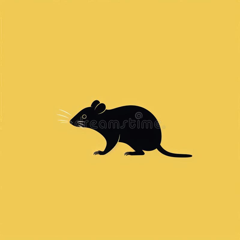Minimalistic 2d Vector Icon of a Mouse Looking Down Stock Illustration ...