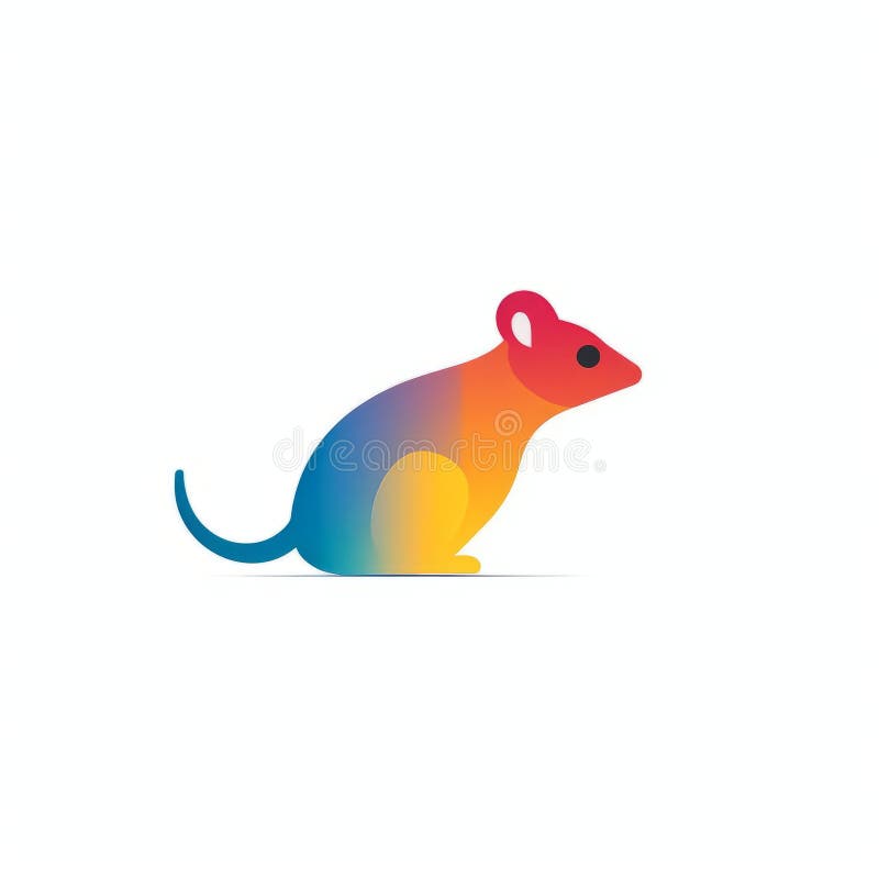 Minimalistic 2d Vector Icon of a Mouse Looking Down Stock Illustration ...