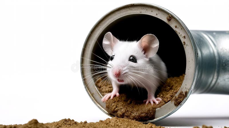 A mouse in a dirty pipe stock image. Image of rodent - 332020623