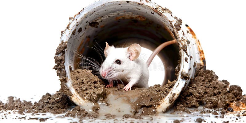 A mouse in a dirty pipe stock image. Image of closeup - 332022047