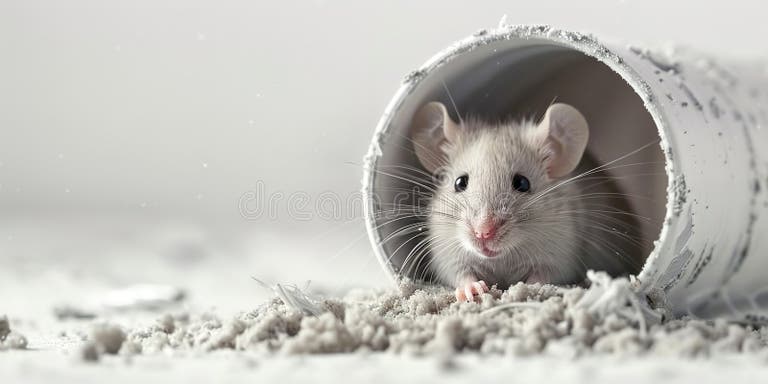 A mouse in a dirty pipe stock photo. Image of cute, mice - 332020512