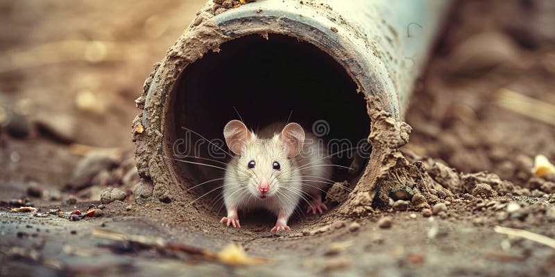 A mouse in a dirty pipe stock photo. Image of mammal - 332022444