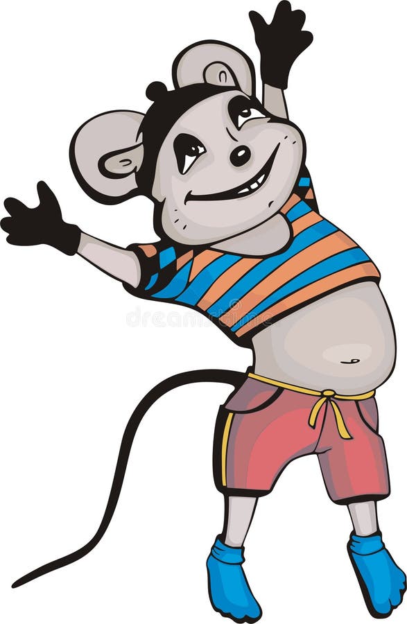 Mouse doing exercises stock vector. Illustration of humorous - 17436724