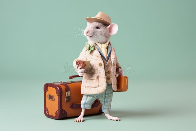Mouse Dressed As Atraveller Ready for Vacation , Created with ...