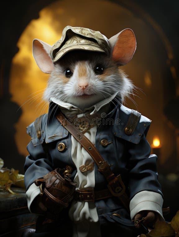 A Mouse Dressed in a Military Outfit Stock Image - Image of small, shot ...