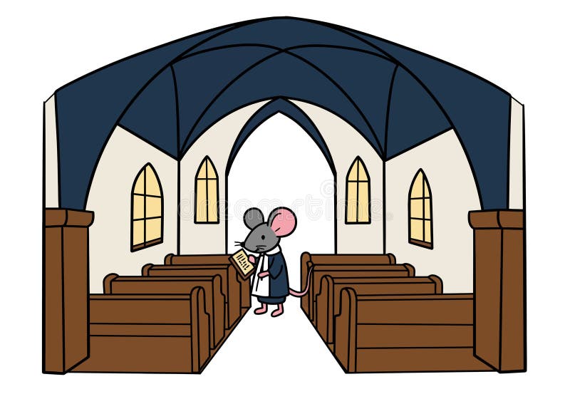 Church mouse clip art stock vector. Illustration of structure - 370252615