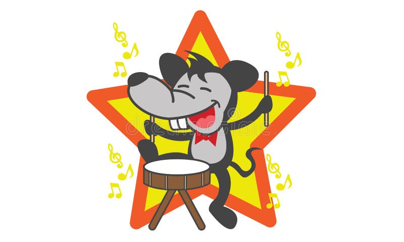 Mouse Drum Band stock vector. Illustration of vector - 66698623