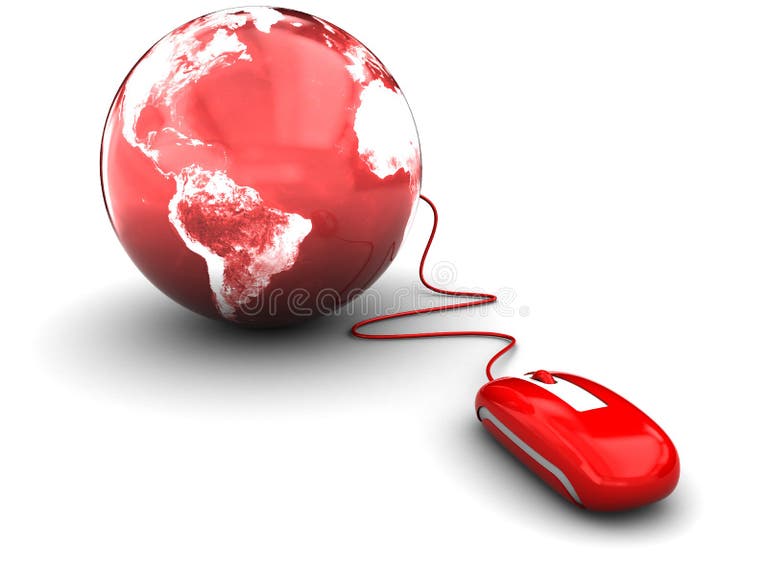 Earth Globe Connected Computer Mouse Stock Illustrations – 300 Earth ...