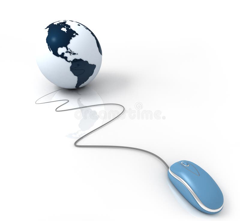Mouse and earth globe stock illustration. Illustration of symbol - 10565570