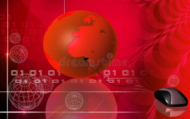 Mouse and earth stock illustration. Illustration of effects - 5912606