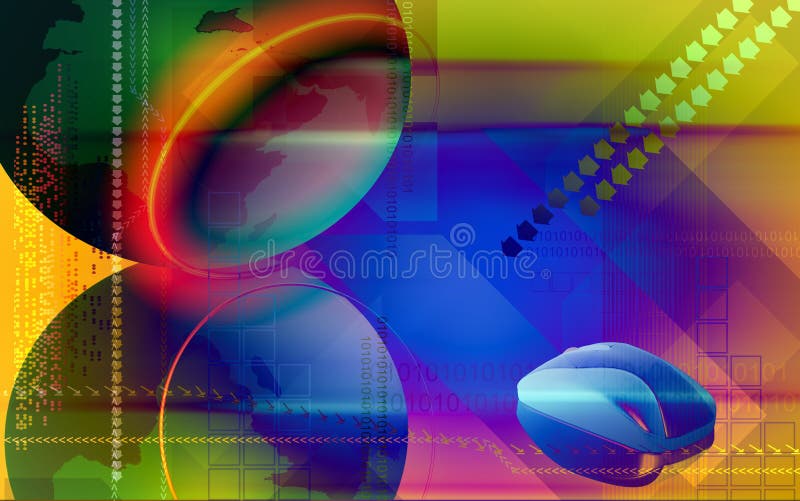 Mouse and earth stock illustration. Illustration of colour - 7250363