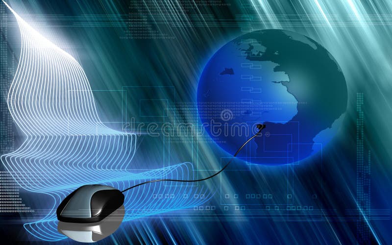Mouse and earth stock illustration. Illustration of effects - 7441396