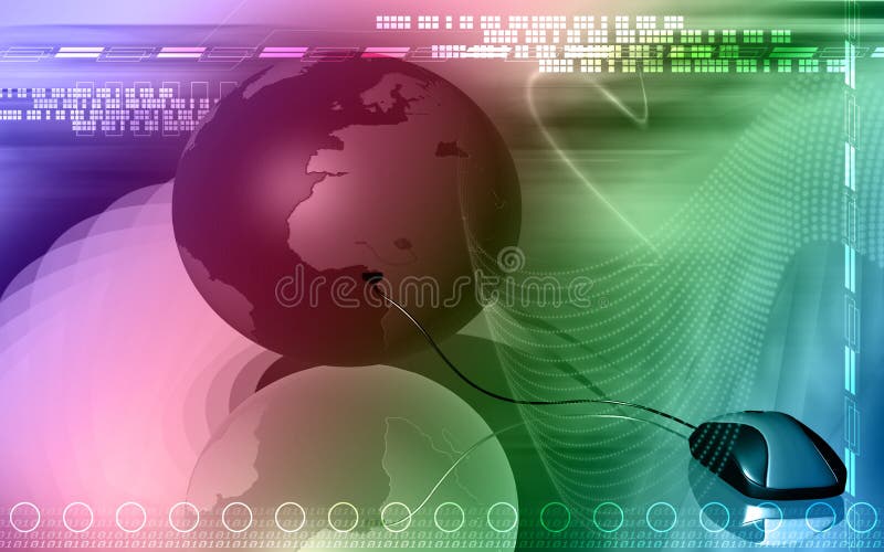 Earth and mouse stock illustration. Illustration of technology - 7549338