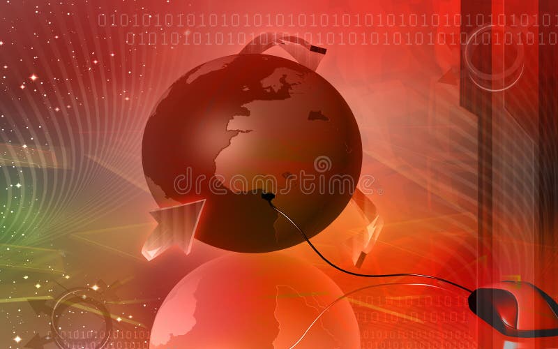 Mouse and earth stock illustration. Illustration of control - 7826275