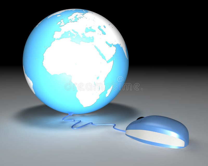 Mouse and earth globe stock illustration. Illustration of symbol - 10565570