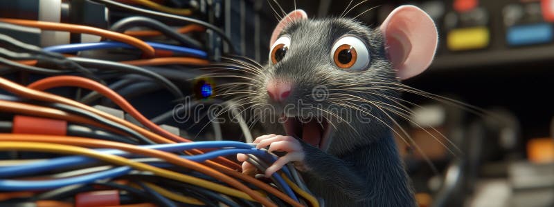Mouse Eating Wires. Selective Focus Stock Photo - Image of service ...