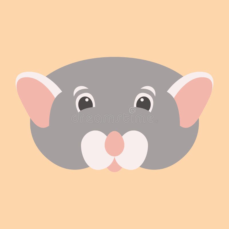 Mouse Face Vector Illustration Flat Style Front Stock Vector ...