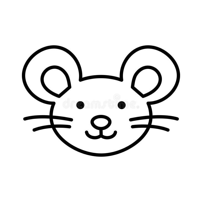 Mouse Face, Muzzle. Doodle Style. Hand Drawn Character. Animal Head ...