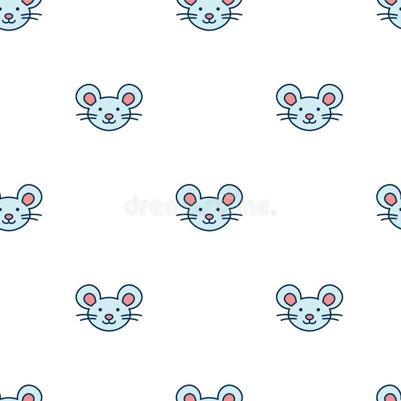 Mouse Face, Muzzle. Rat Head in Doodle Style for Designing Baby Clothes ...