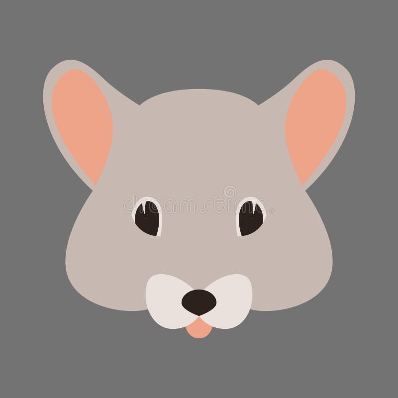 Mouse Face Head Vector Illustration Flat Style Front Stock Vector ...