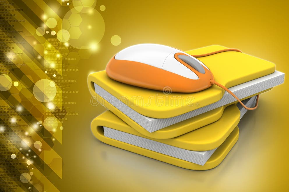 Mouse with file folder stock illustration. Illustration of folder ...