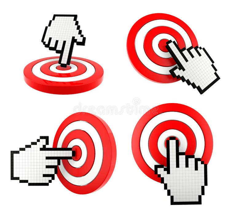 Mouse Finger Cursor Pointing at the Target Stock Illustration ...