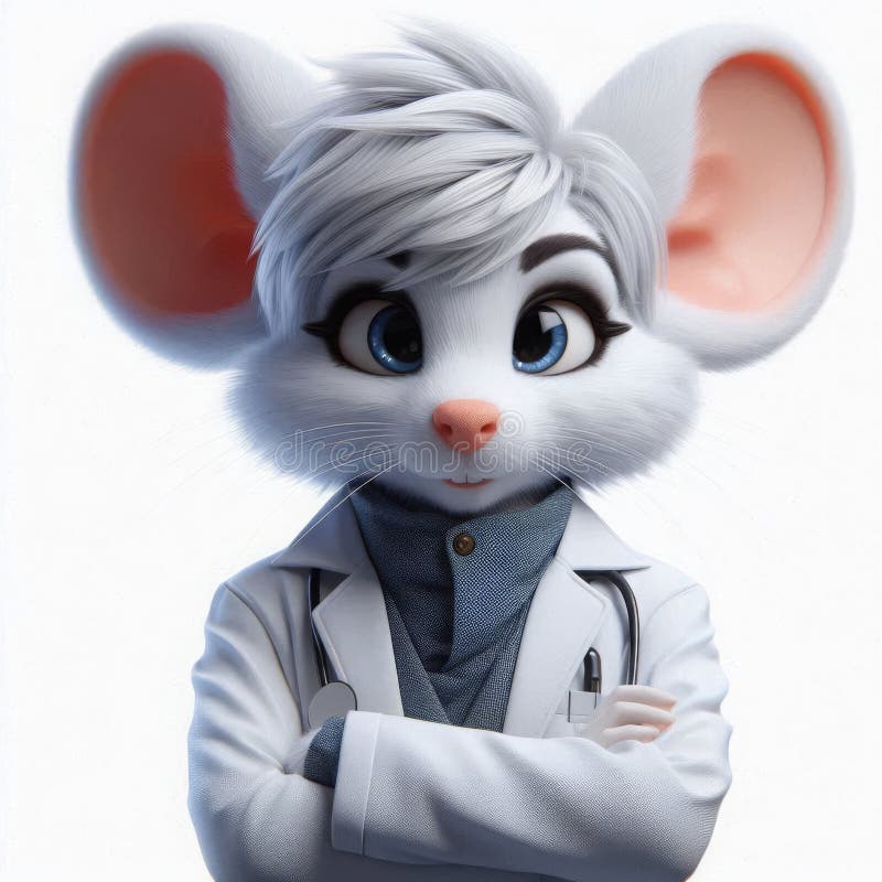 Intelligent Mouse in Laboratory Stock Illustration - Illustration of ...