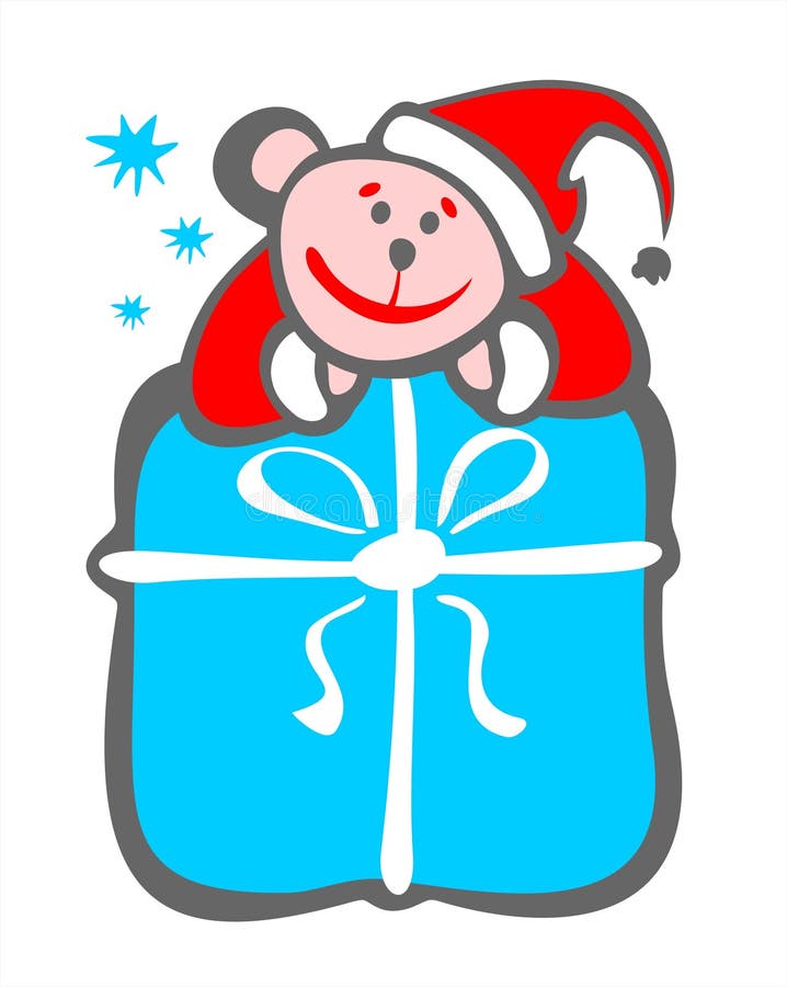 Mouse and gift box stock vector. Illustration of cartoon - 3760856