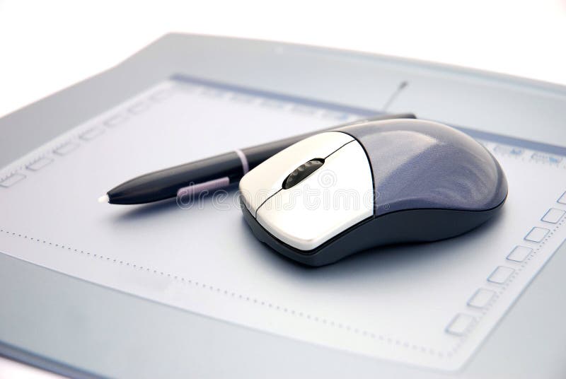 Mouse on graphic tablet stock image. Image of electronic - 8169425