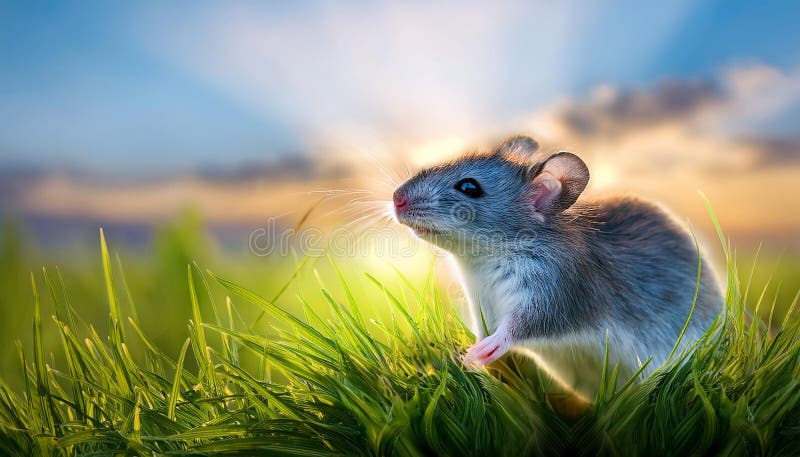 Mouse on the Grass, AI Generated Stock Illustration - Illustration of ...