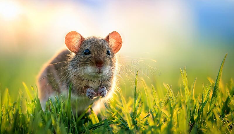 Mouse on the Grass, AI Generated Stock Illustration - Illustration of ...