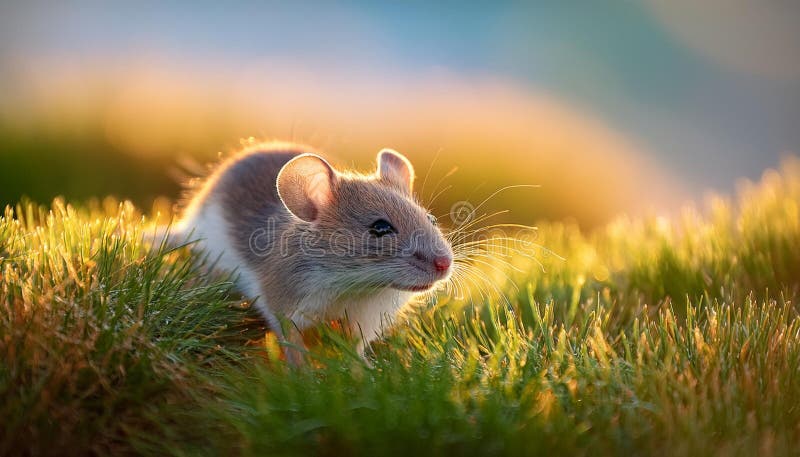 Mouse on the Grass, AI Generated Stock Illustration - Illustration of ...