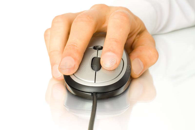 Hand Using a Computer Mouse Stock Image - Image of industry ...