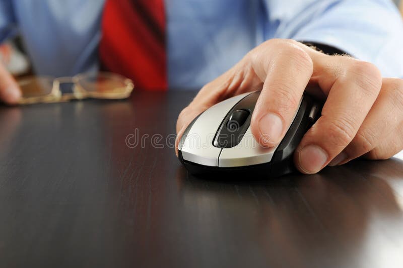 Mouse in hand businessman stock image. Image of business - 16322957