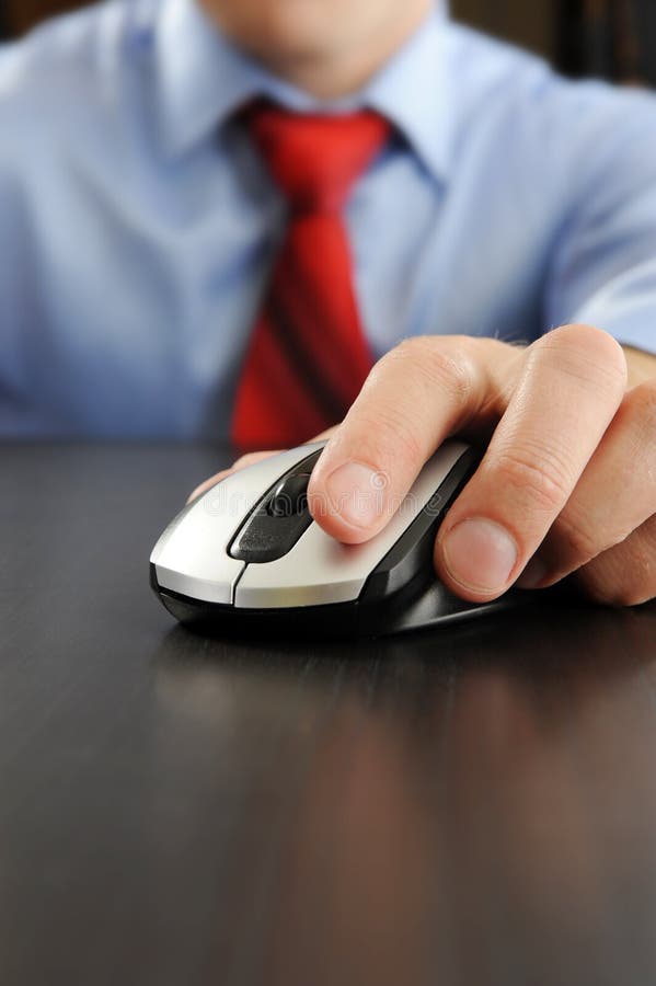 Close Up Man Using Keyboard and Mouse Stock Image - Image of office ...