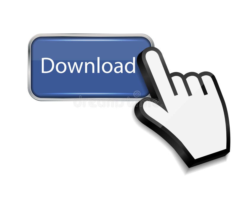 Mouse Hand Cursor on Free Download Button Vector Stock Vector ...