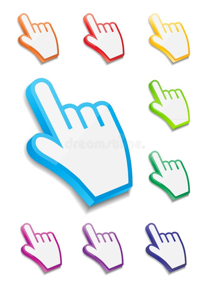 Mouse Hand Cursor on Free Download Button Vector Stock Vector ...