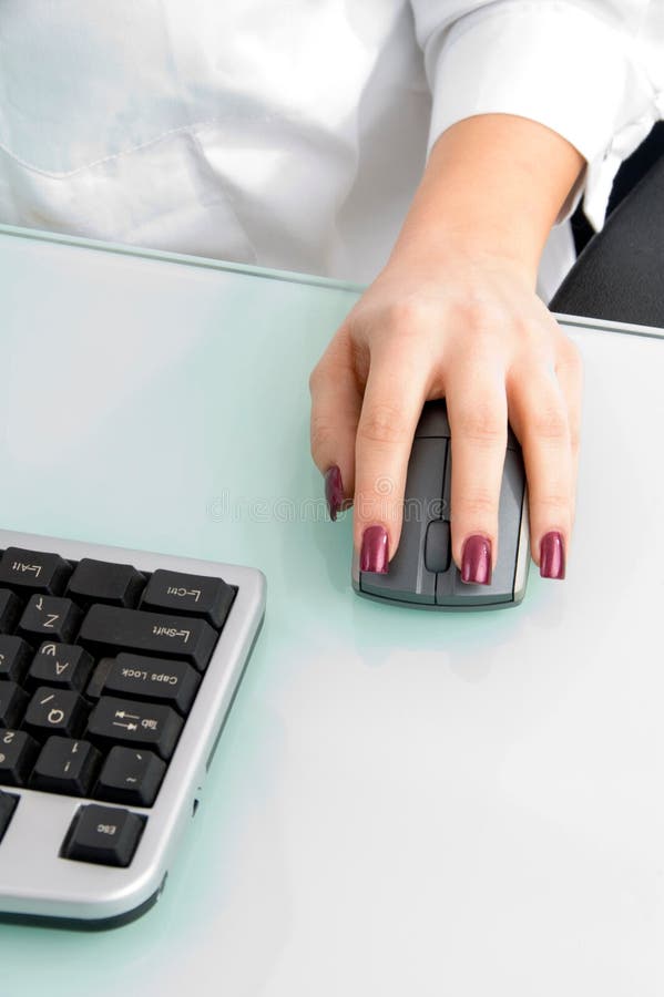Mouse in hand and keyboard stock image. Image of pediatrician - 8277197