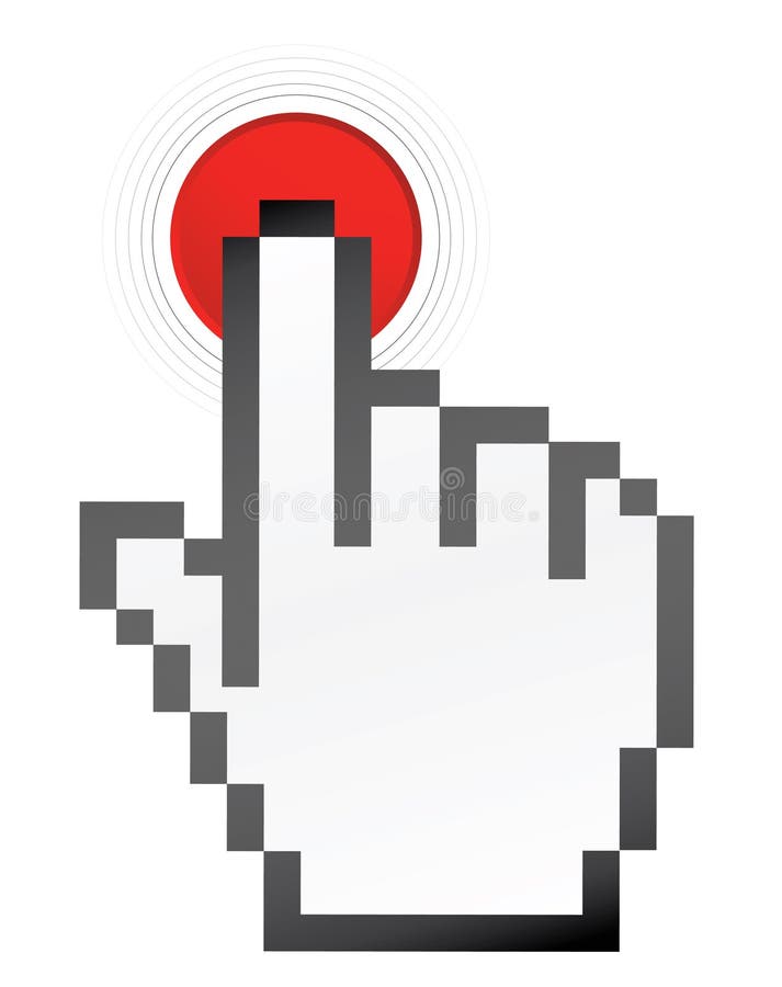 Mouse hand red botton II stock vector. Illustration of link - 7212221