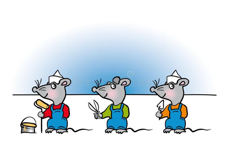 Mouse handyman cartoon stock vector. Illustration of character - 23910379